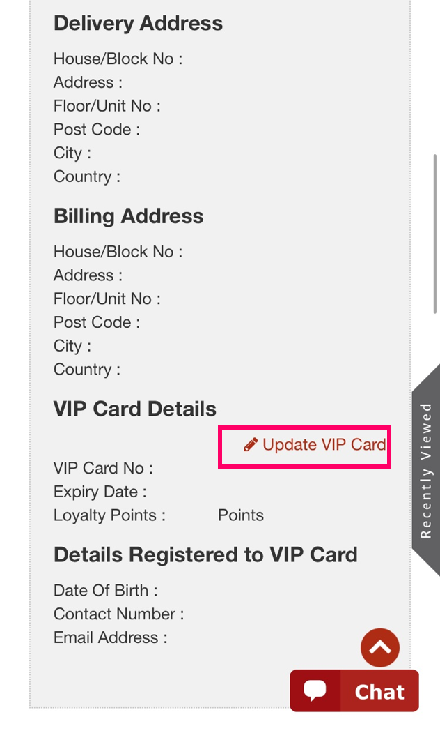 VIP Members: Update Personal Details | Pet Lovers Centre Singapore